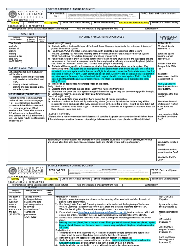 Primary Science FPD 5es | PDF | Solar System | Planets