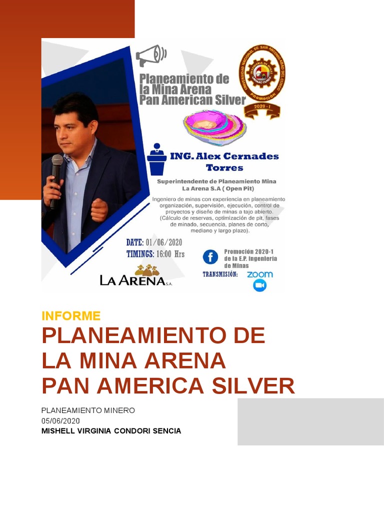 INFORME PLANEAMIENTO - Planeamiento de La Mina Arena Pan America Silver ...