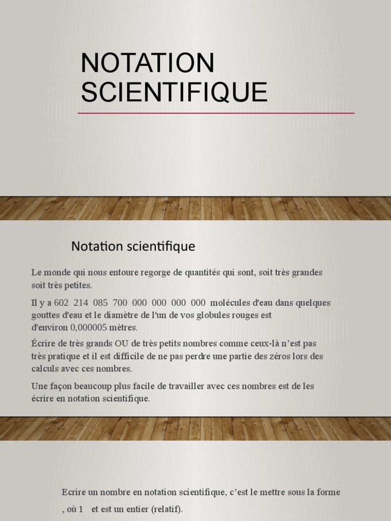 Notation Scientifique : Guide et Exemples | PDF | Enseignement des ...