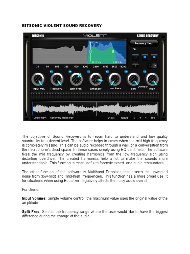 Sound-Recovery Manual | PDF | Equalization (Audio) | Audio Electronics