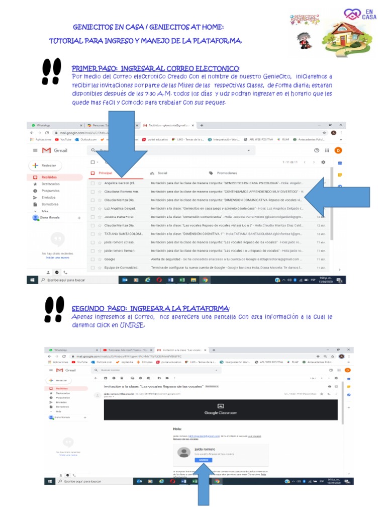 Tutorial Ingreso A Plataforma - Geniecitos at Home PDF | PDF | Software | Informática