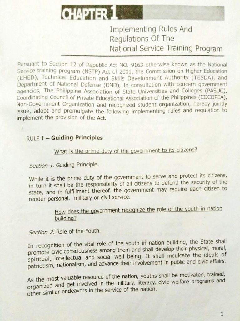 NSTP 1 1st PDF | PDF | Reserve Officers' Training Corps | Government