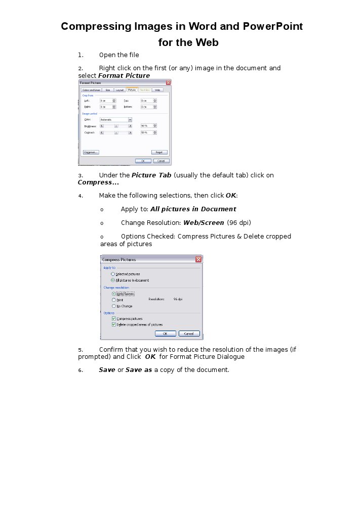 Compress Images in Word & PowerPoint | PDF
