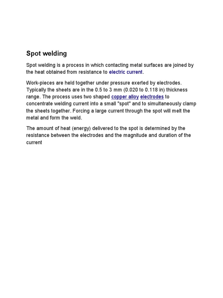 Overview of Spot Welding Techniques | PDF | Welding | Construction
