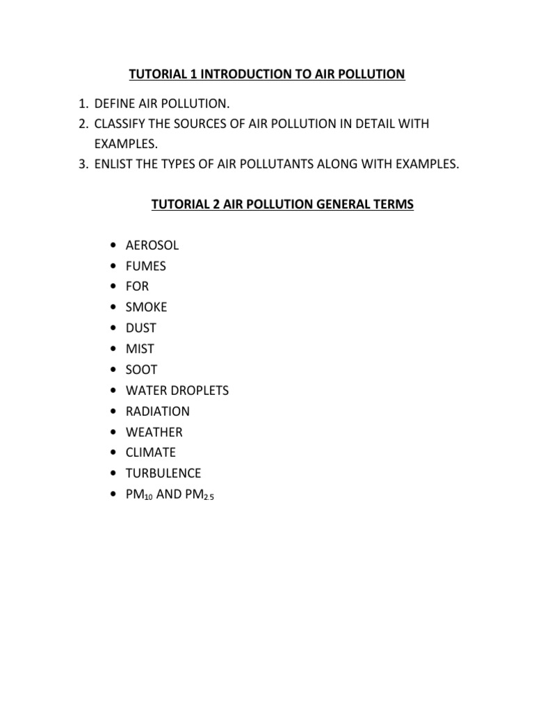 An Introduction to Understanding Air Pollution: Definitions, Sources ...