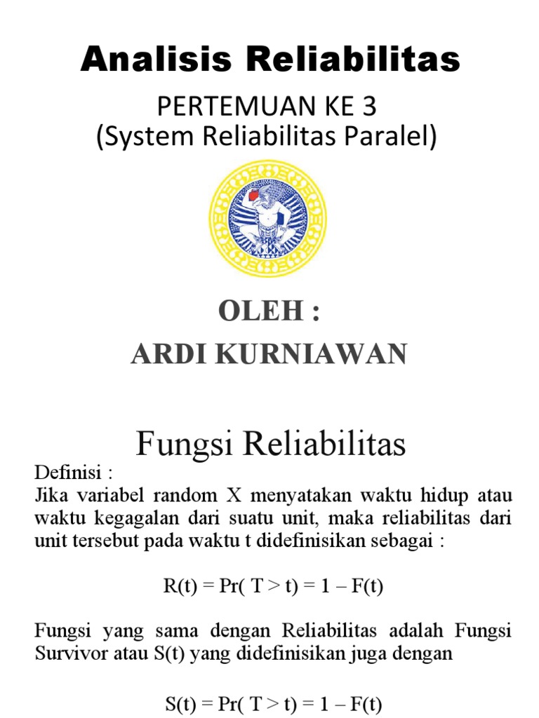 Analisis Sistem Reliabilitas | PDF