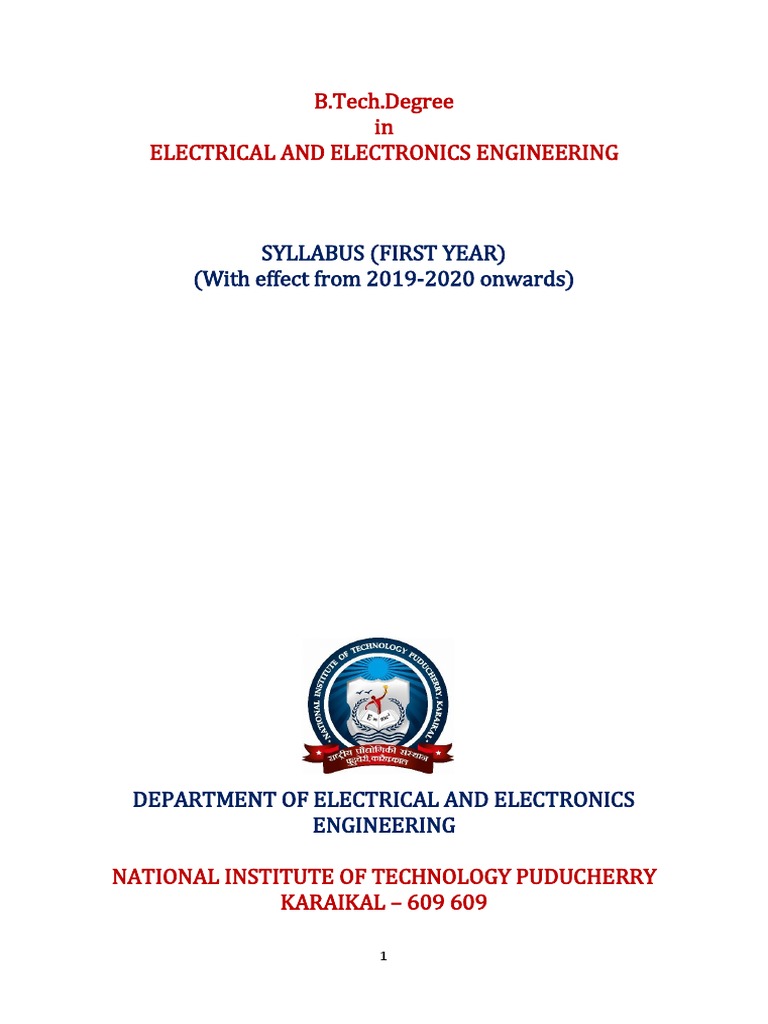Eee Syllabus 2019 (First Year) | PDF | Series (Mathematics ...