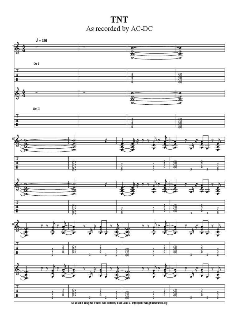 ACDC - TNT Guitar Tab PDF | PDF