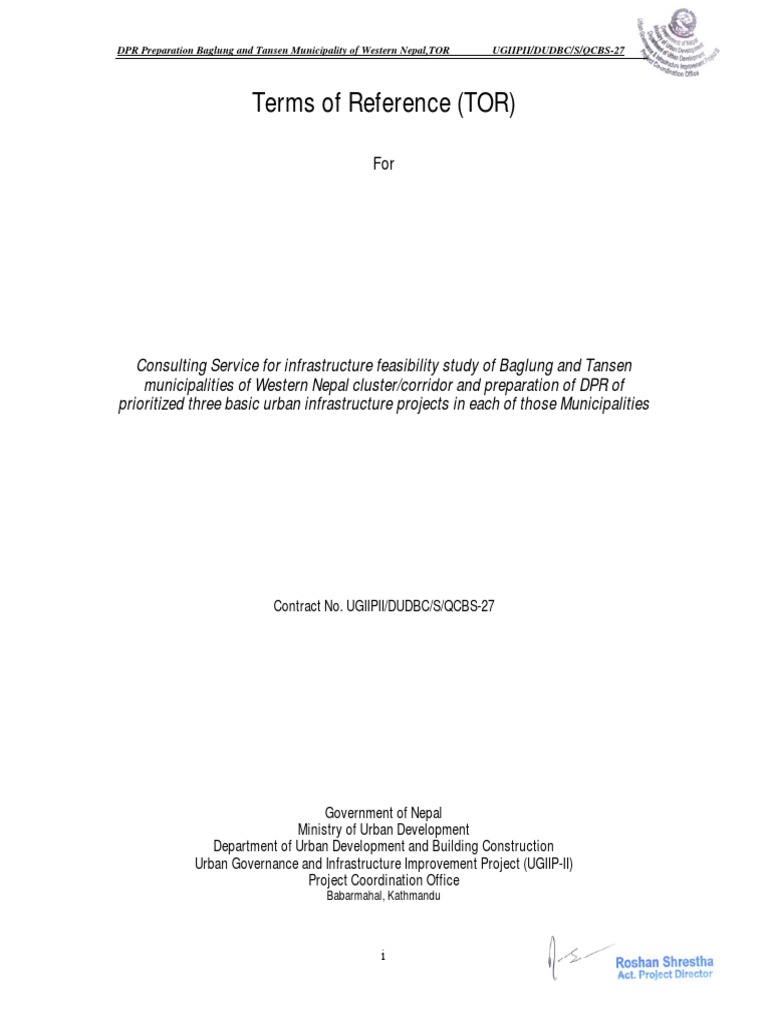 TOR - Western Cluster PDF | PDF | Feasibility Study | Needs Assessment
