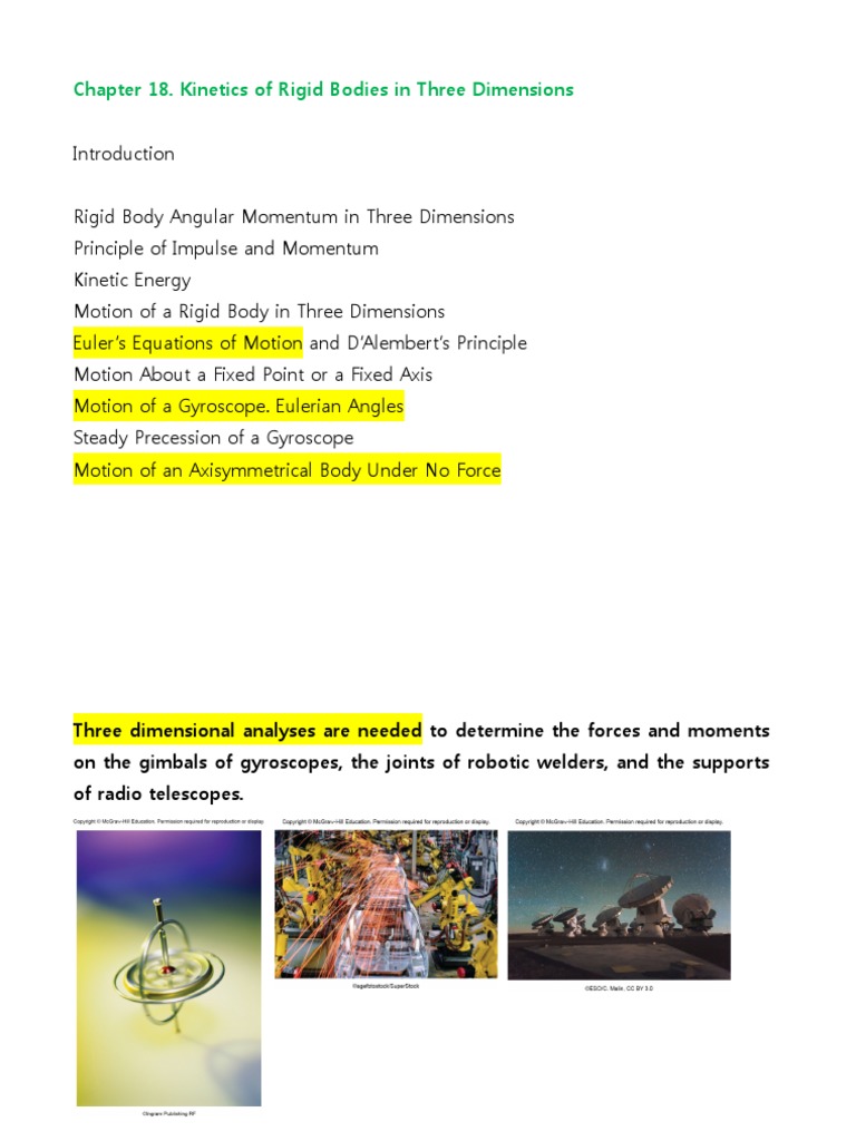 Chapter 18. Kinetics of Rigid Bodies in Three Dimensions | PDF | Rotation Around A Fixed Axis ...