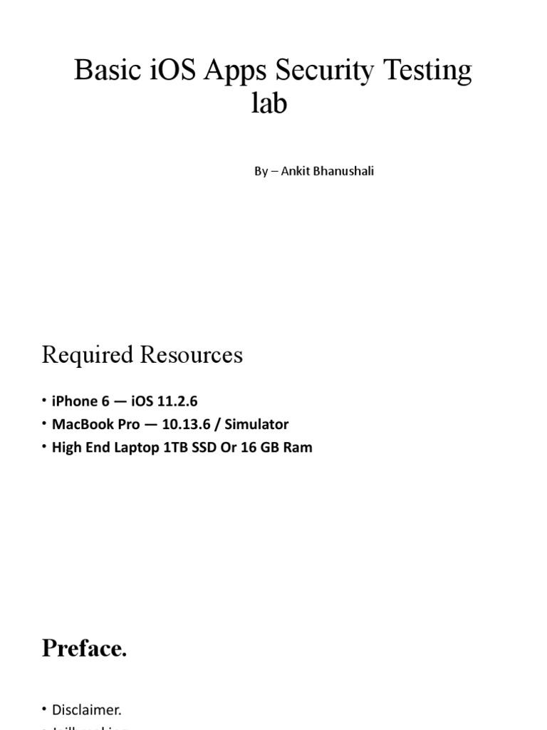 Basic iOS Apps Security Testing Lab | PDF | Ios | Mobile App