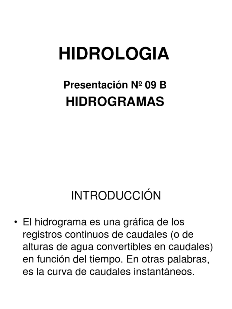 Análisis de hidrogramas y sus parámetros clave | PDF | Hidrología | Lluvia