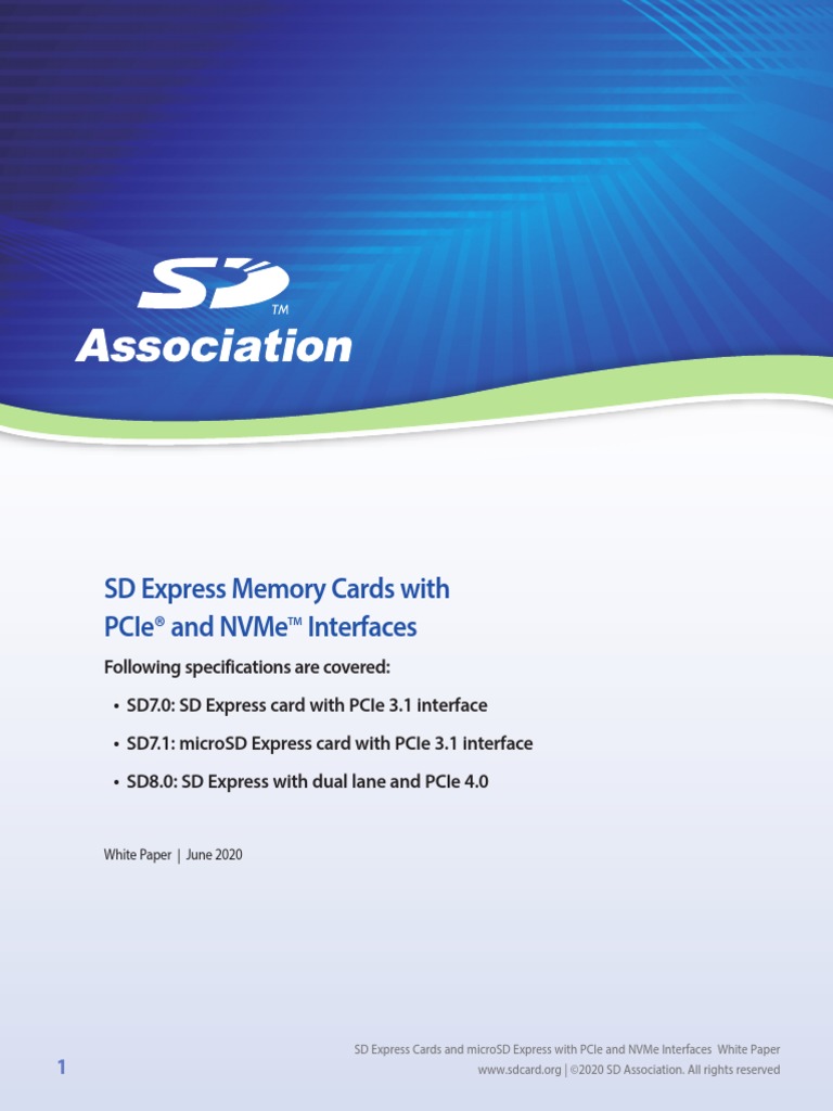 SD Express Memory Cards With Pcie® and Nvme Interfaces | PDF | Computer ...