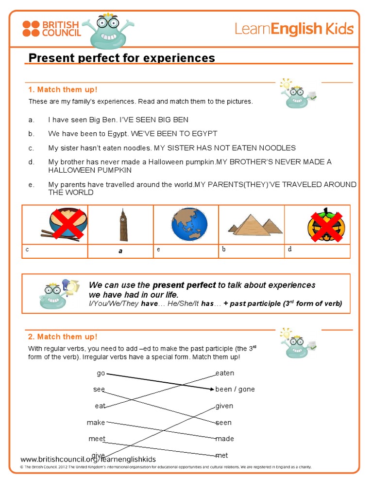 Grammar Games Present Perfect Experiences Worksheet | PDF | Linguistic ...