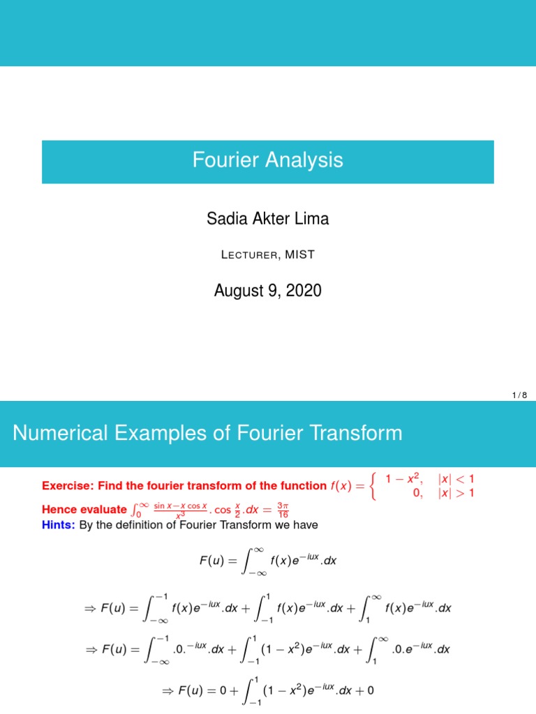 Fourier Analysis - Fourier Trans. - Math - Part2 | PDF | Trigonometric ...