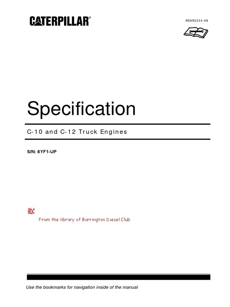 CAT c10 and c12 Specification PDF | PDF | Piston | Bearing (Mechanical)