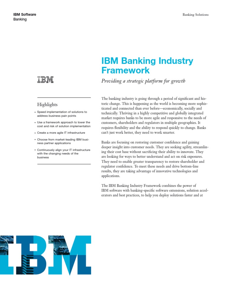 IBM Banking Industry Framework Flyer | PDF | Software Framework | Ibm