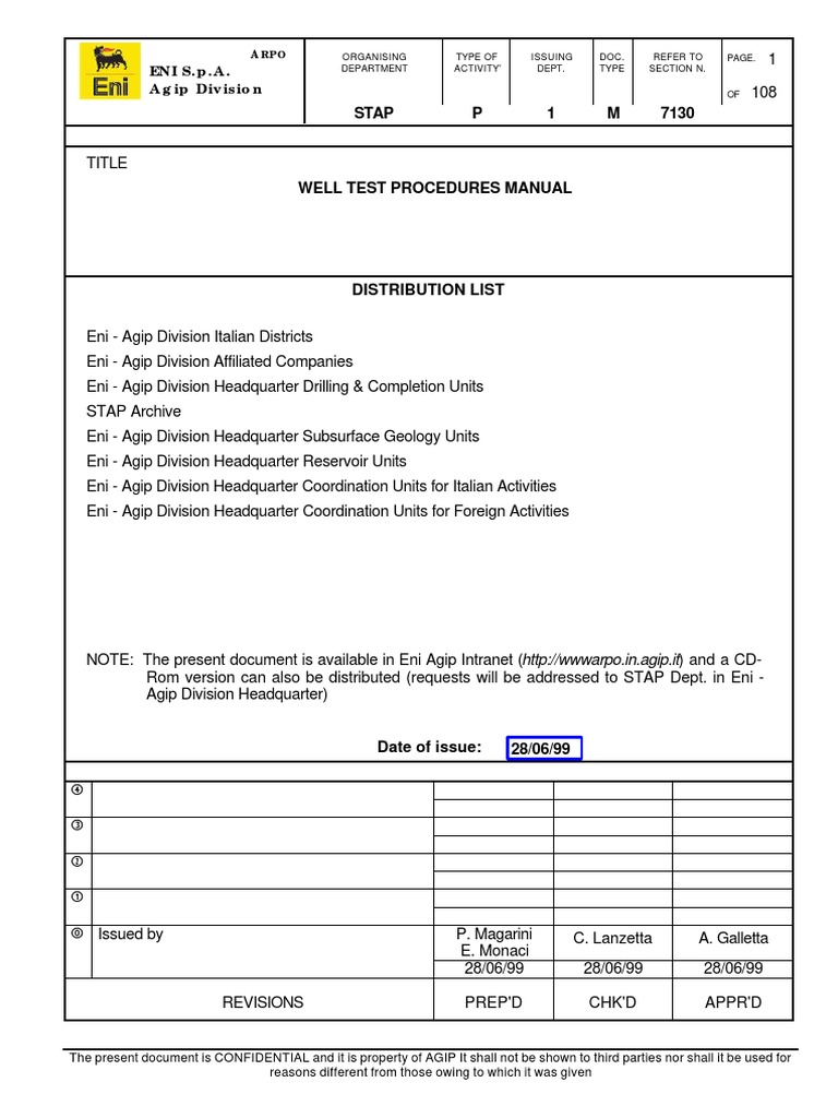 ENI Well Testing 1 | PDF