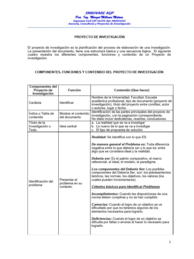 Esquema de Proyecto de Investigación | PDF | Teoría | Interacciones de ...