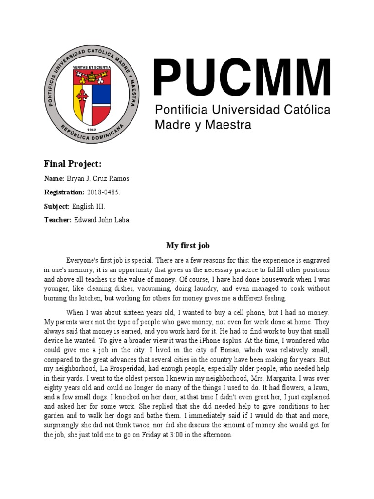 Final Project:: Name: Bryan J. Cruz Ramos Registration: 2018-0485 ...