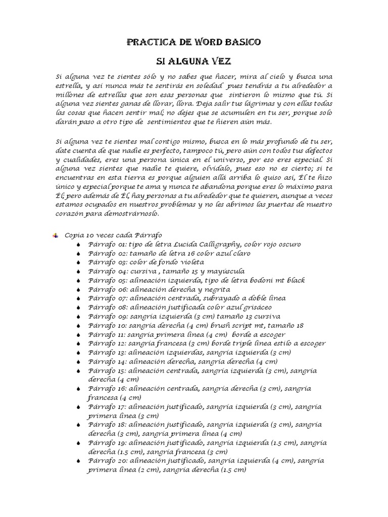 Practica de Word Basico | PDF