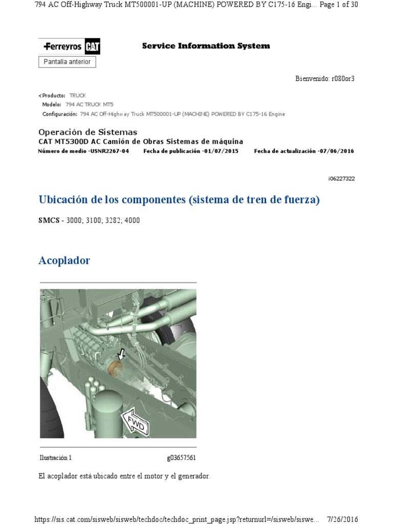 794 AC CAT Componentes | PDF | Generador eléctrico | Vehículos