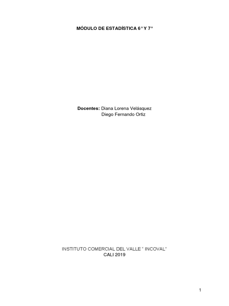Estadistica 6° y 7° PDF | PDF | Muestreo (Estadísticas) | Cuantil