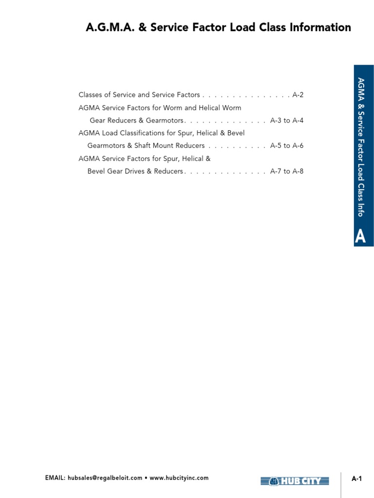 AGMA Service Factor Load Class Guide | PDF | Gear | Equipment