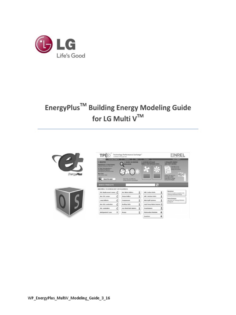 Energyplus Building Energy Modeling Guide For LG Multi V: TM TM | PDF ...