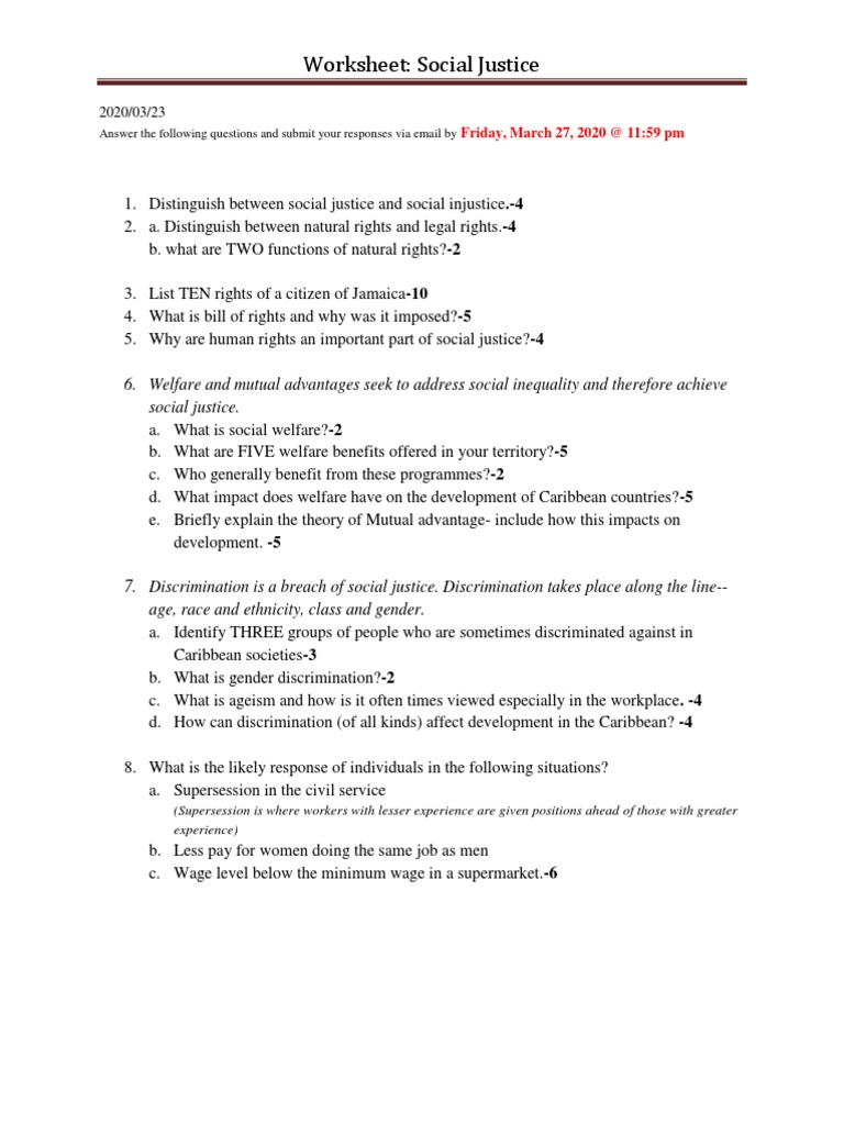 Worksheet-Social Justice | PDF