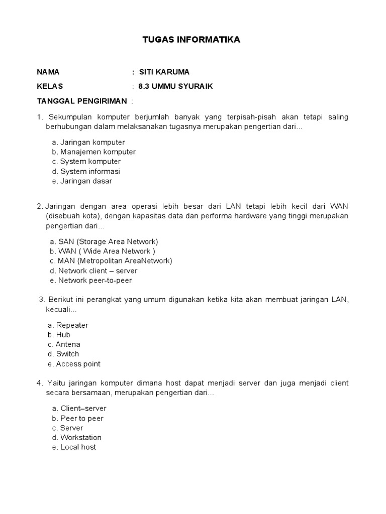 TUGAS INFORMATIKA - Docx SITI KARUMA | PDF