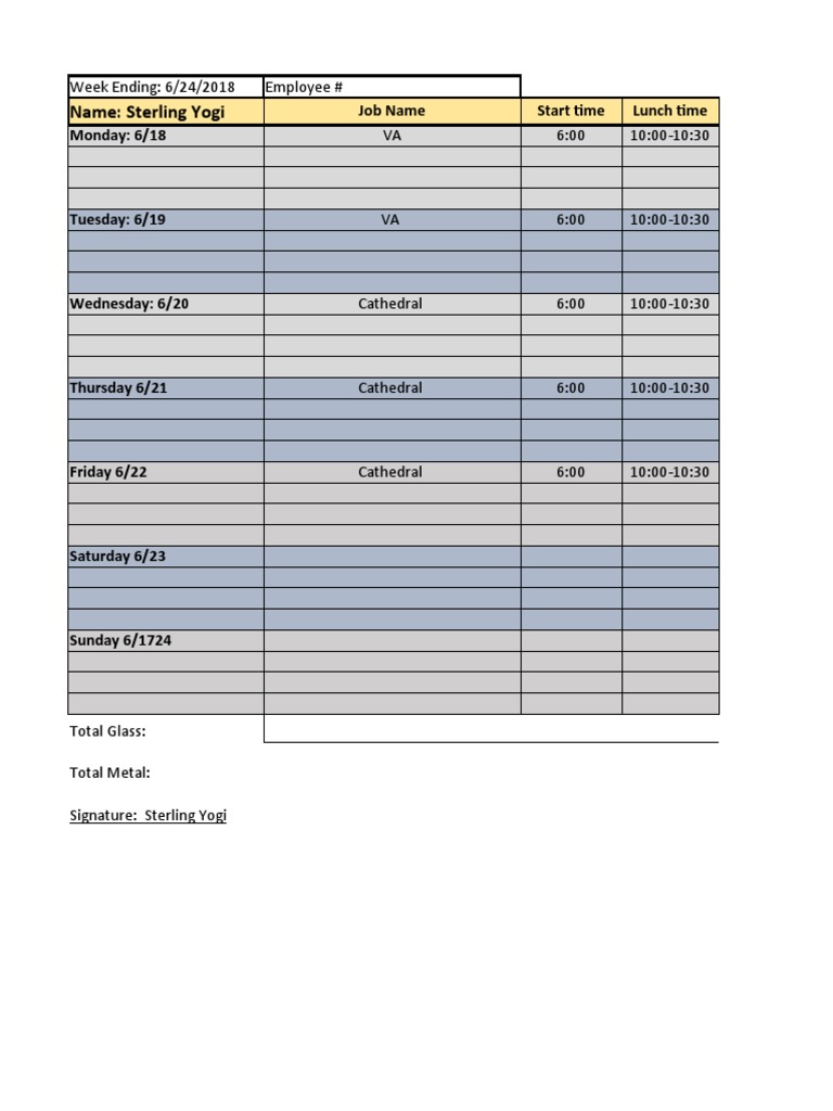 Timecard | Download Free PDF | Nature