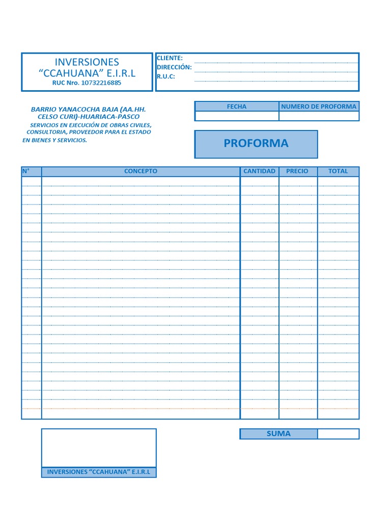 MODELO Proforma | PDF
