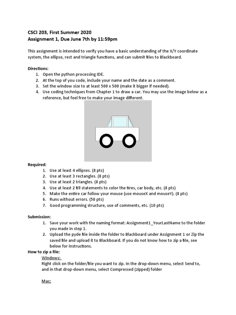 CSCI 203, First Summer 2020 Assignment 1, Due June 7th by 11:59pm | PDF