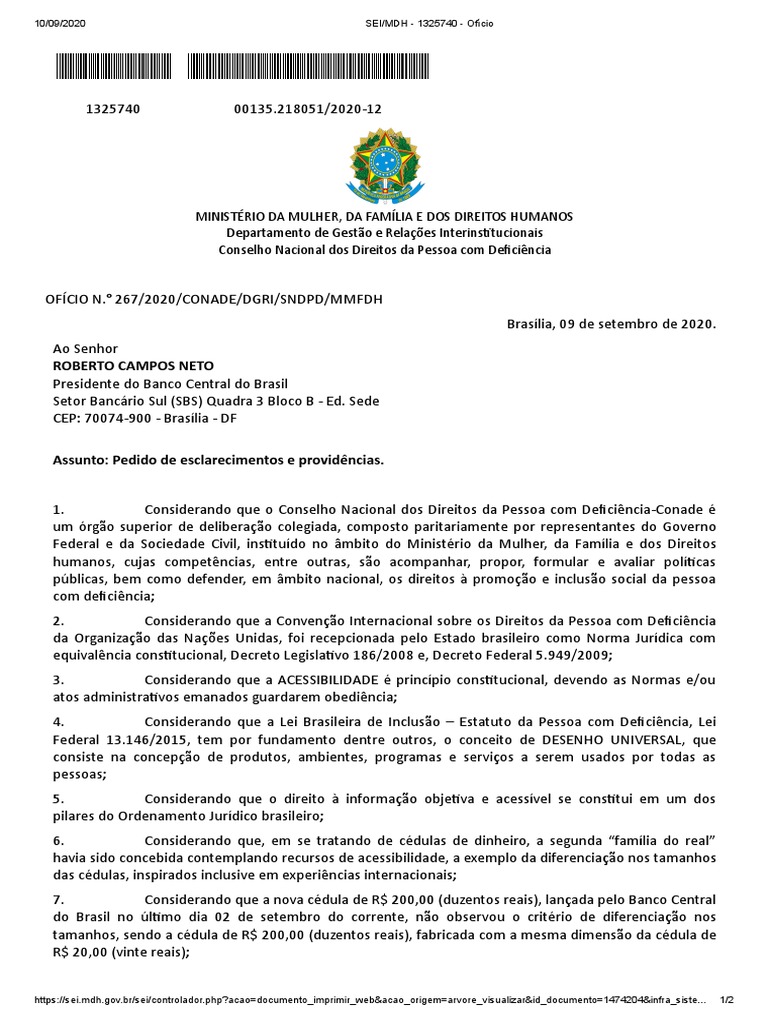 Pedido de Esclarecimentos e Providências | PDF | Acessibilidade ...