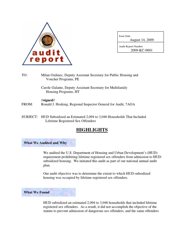 HUD Subsidized Lifetime Registered Sex Offenders | PDF | Sex Offender ...