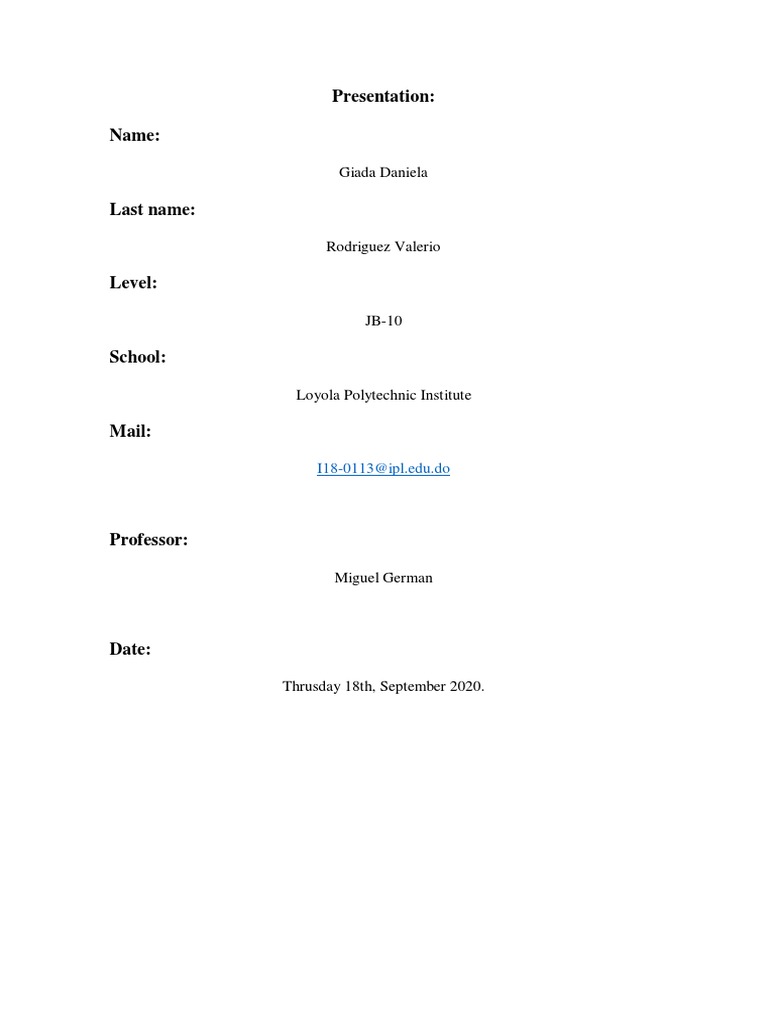 Presentation: Name:: Giada Daniela | PDF | Mental Disorder | Infection