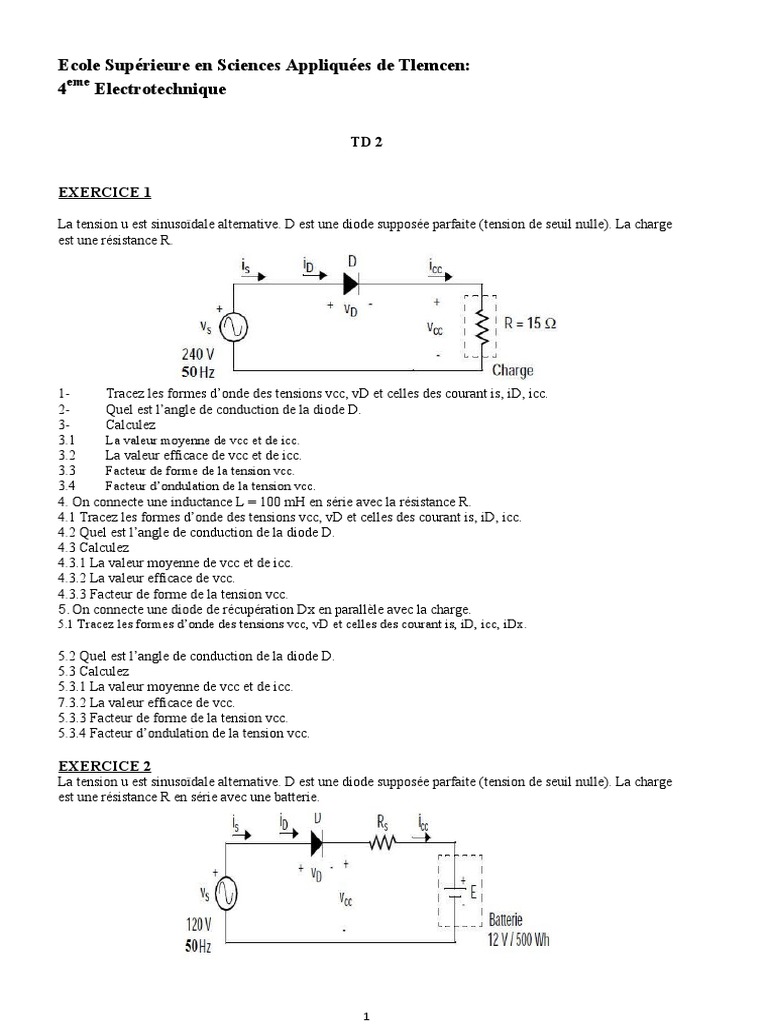TD2 Final | PDF | Redresseur | Composant