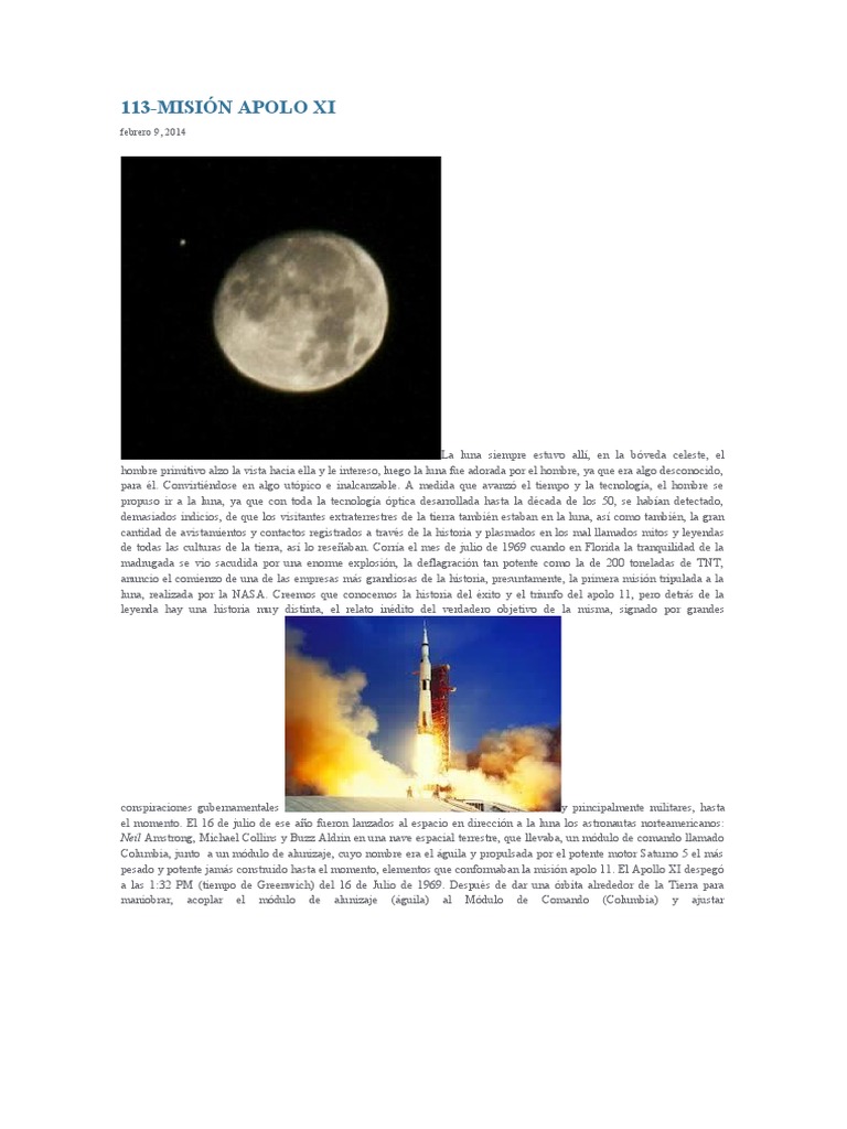 113-Misión Apolo Xi | PDF | Programa Apolo | Apolo 11