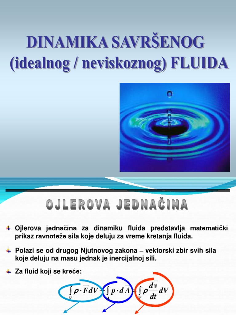 Dinamika Idealnog Fluida - I Dio PDF | PDF