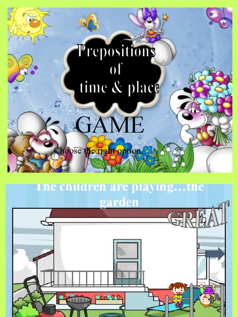 Prepositions of Time and Place Games - 9518 | PDF