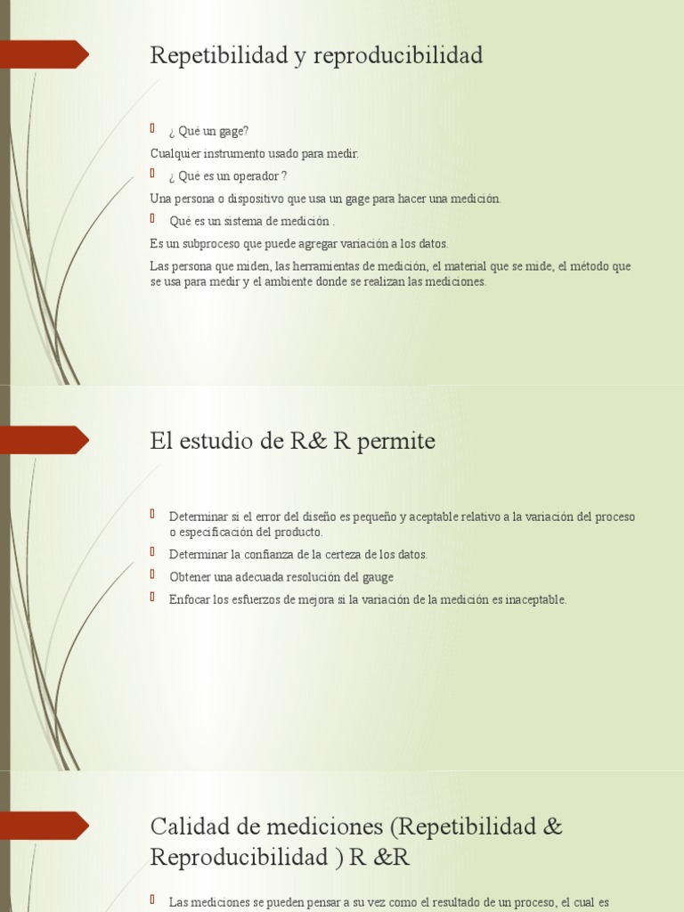 Repebilidad y Reproducibilidad | Descargar gratis PDF | Medición ...