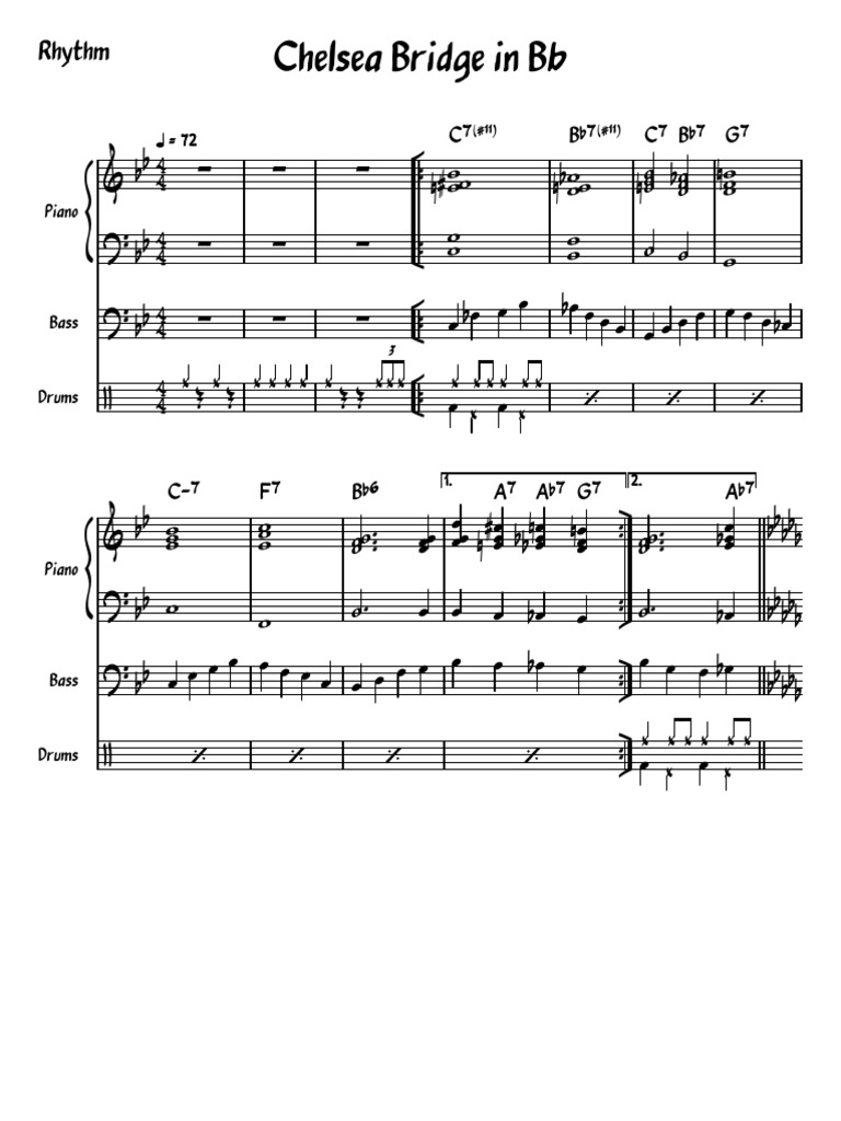 Chelsea Bridge in BB: Rhythm | PDF | Musical Forms | Musical Notation
