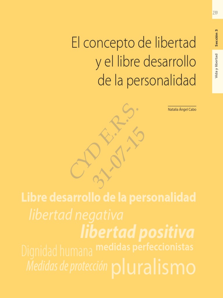 Libre desarrollo de la personalidad y libertad | PDF | Libertad ...