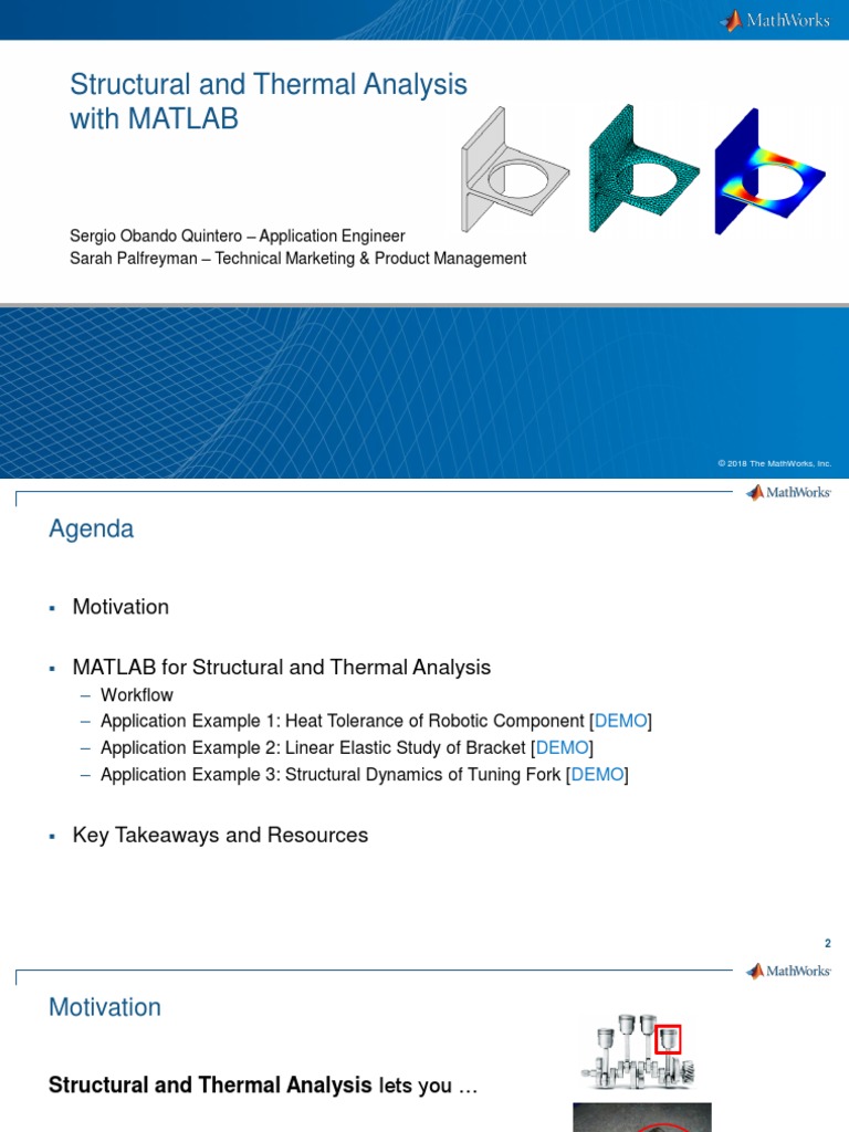 Webinar Structural and Thermal Analysis With MATLAB PDF | PDF | Partial ...