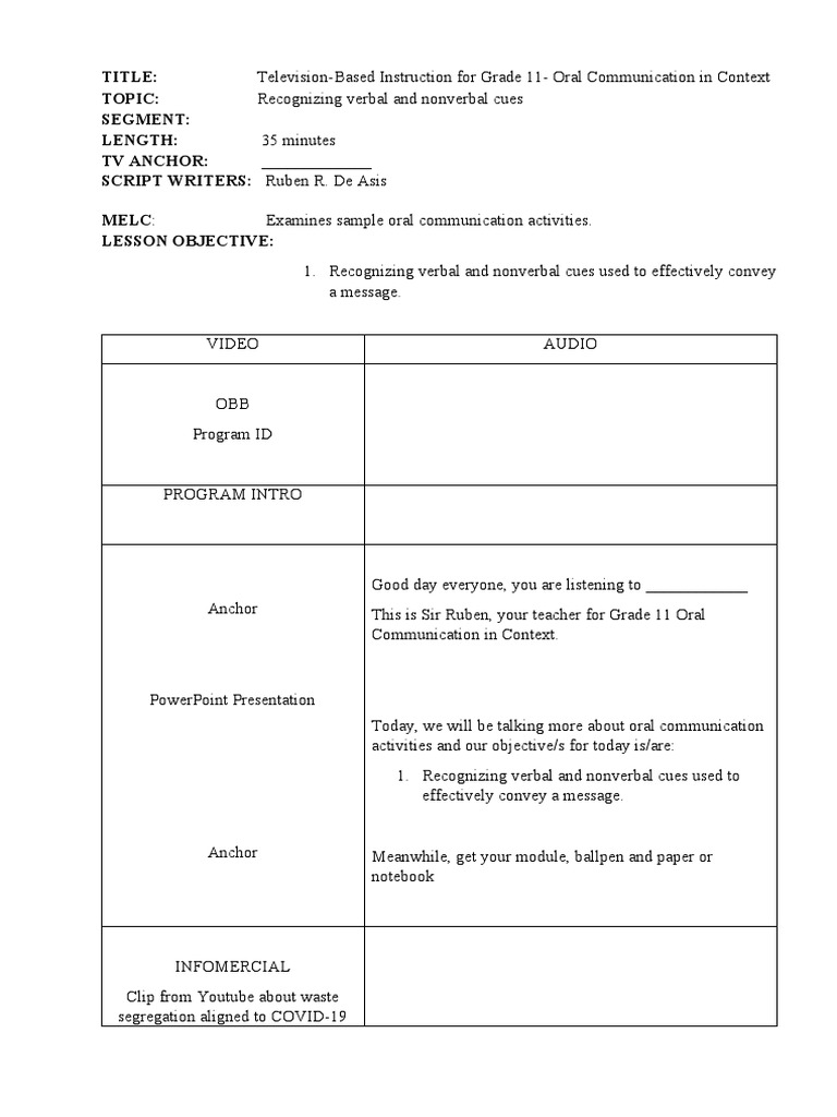 Oral Com Tbi Script | PDF | Atmosphere Of Earth | Oceans