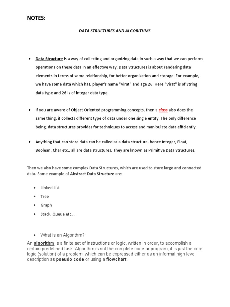 Data Structures And Algorithms Pdf Algorithms Data Type