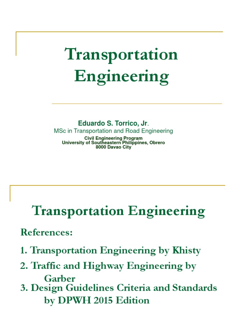 Transportation Engineering | PDF | Road | Traffic Collision