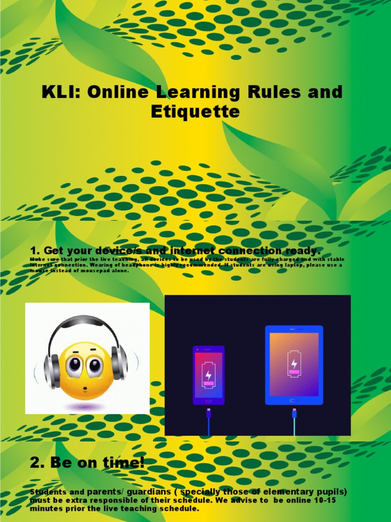 KLI Online Class Etiquette Guide | PDF