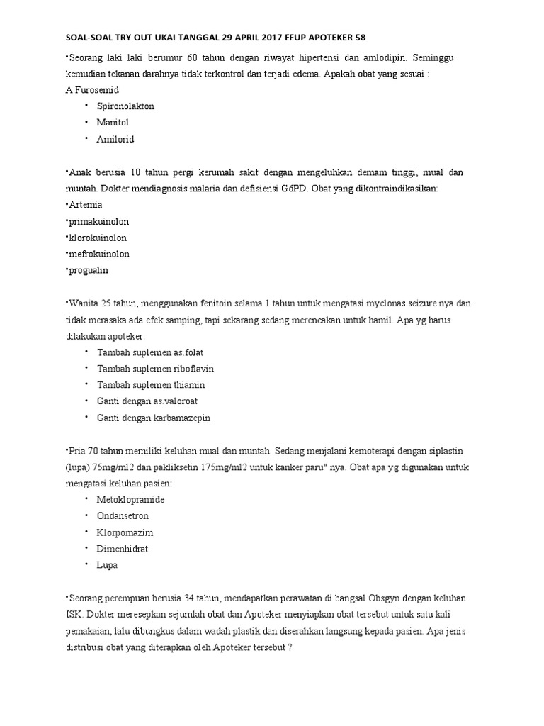 Soal Try Out UKAI Angkatan 104 | PDF